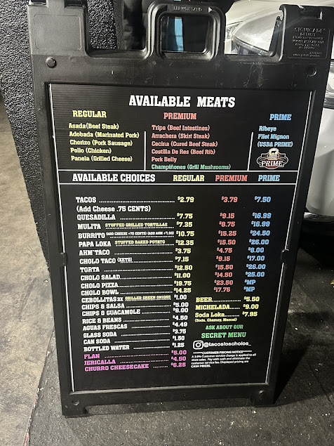 Tacos Los Cholos Restaurant Menu – Authentic Mexican Tacos in Anaheim, CA